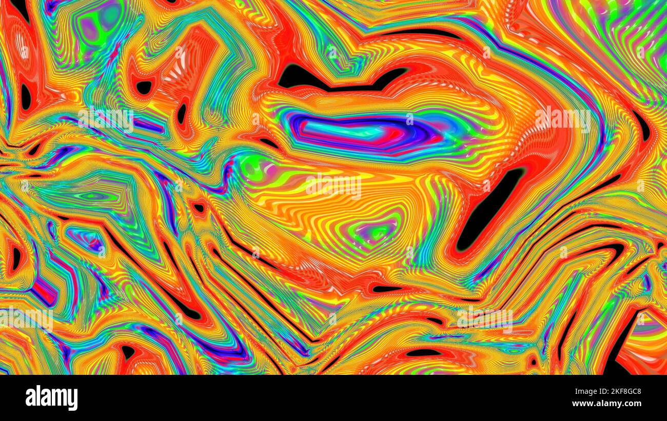 A colorful and trippy circular liquid line pattern background Stock ...