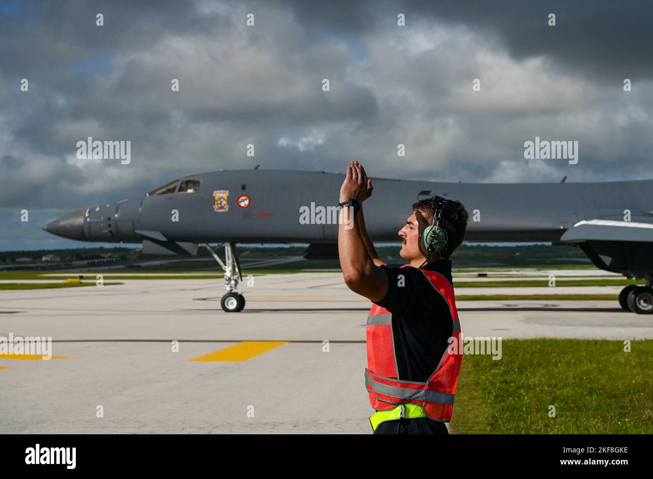 A U.S. Air Force crew chief assigned to the 28th Aircraft Maintenance ...