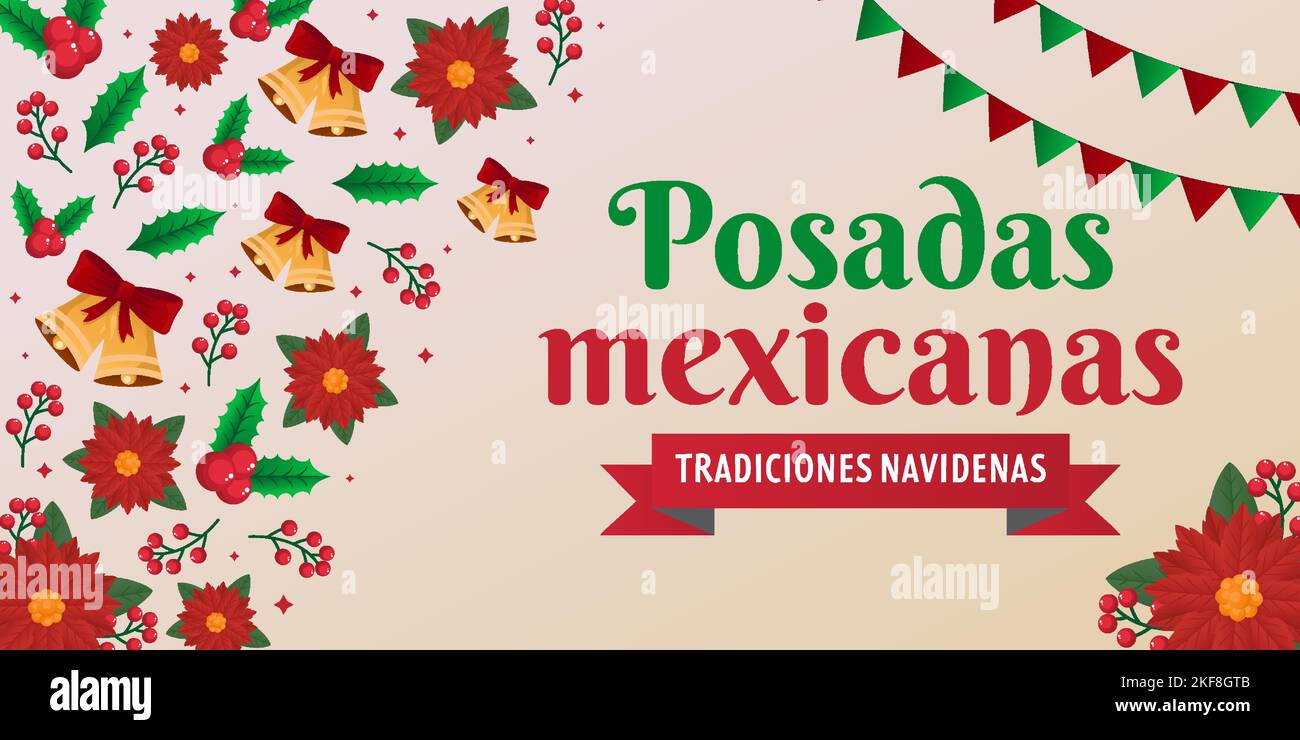 gradient posadas mexicanas horizontal banner illustration Stock Vector ...