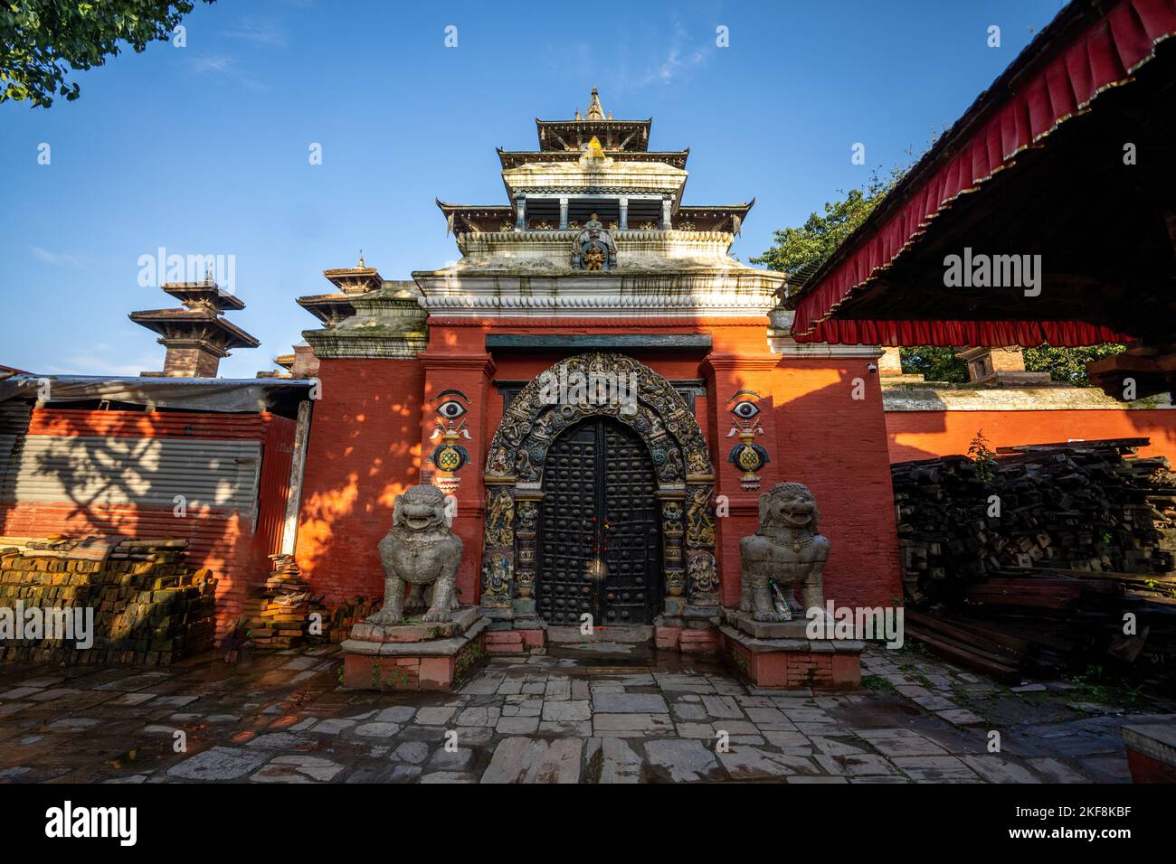 A Taleju temple entrance with lion statues in Kathmandu Stock Photo - Alamy