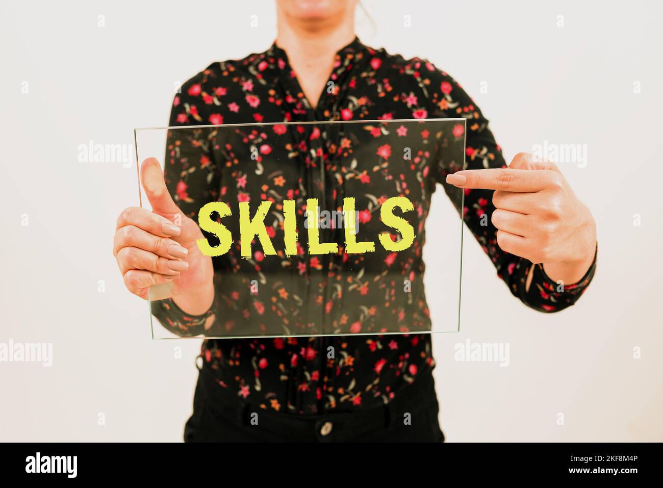 Text showing inspiration Skills. Concept meaning ability to carry task ...