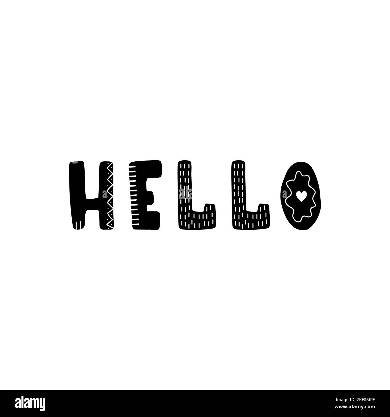 Hello lettering. Hand drawn scandinavian phrase and inspiration quote ...