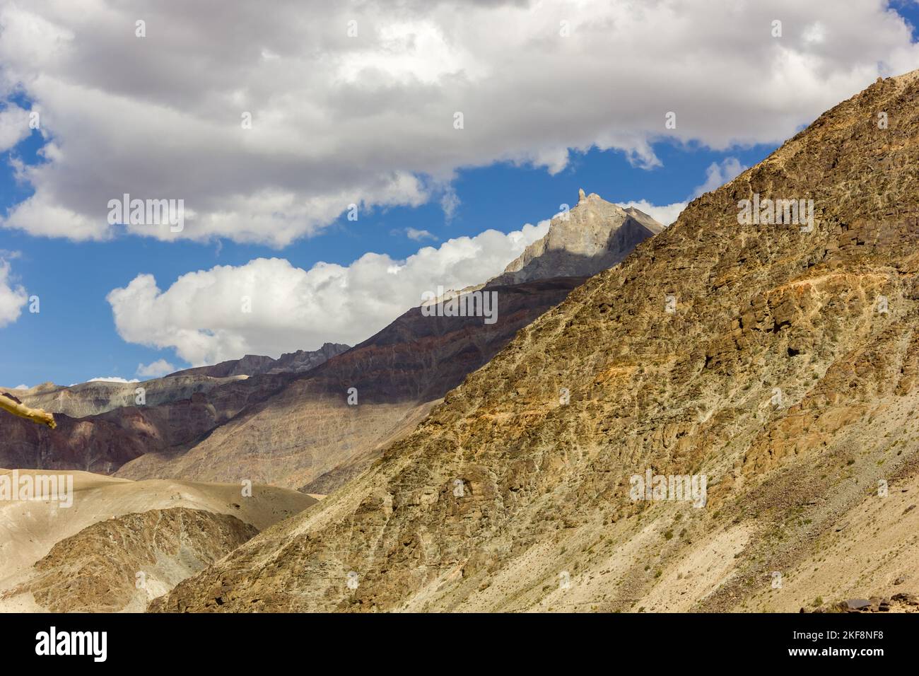 The beautiful arid mountains of the cold desert landscape of the ...