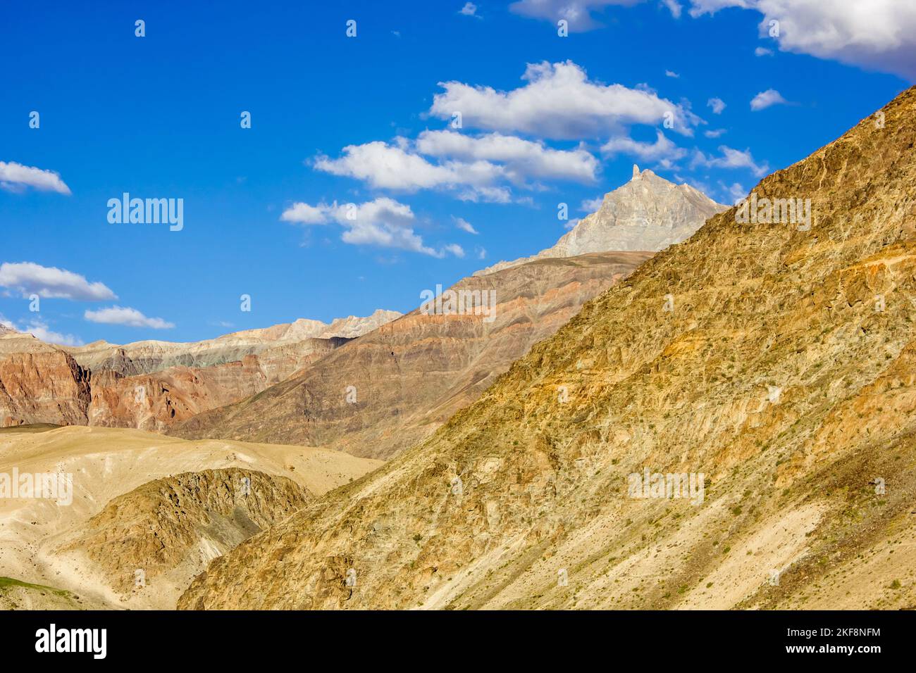 The beautiful arid mountains of the cold desert landscape of the ...
