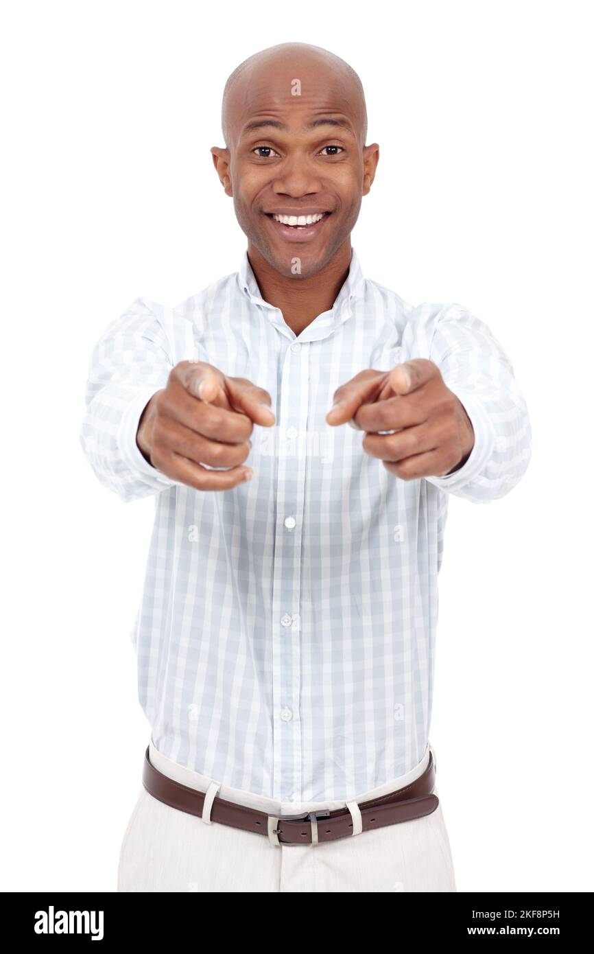 You are AWESOME. Studio portrait of a young african american man ...