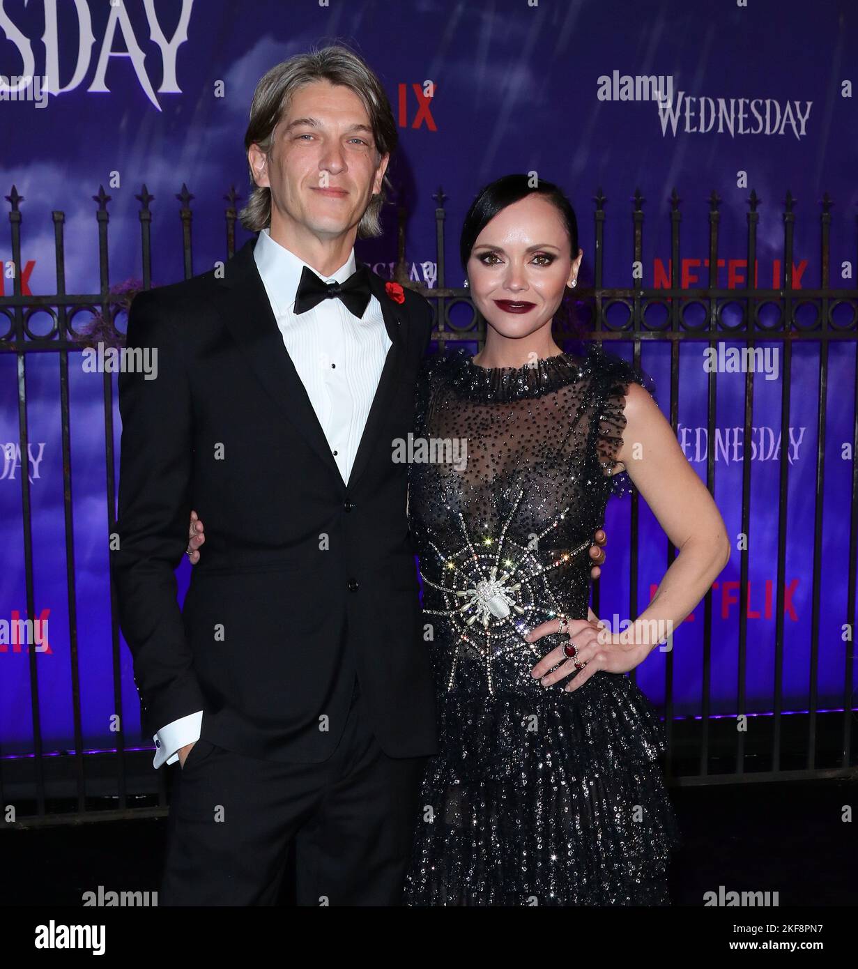 Christina Ricci, Mark Hampton arrives at Netflix WEDNESDAY Premiere ...