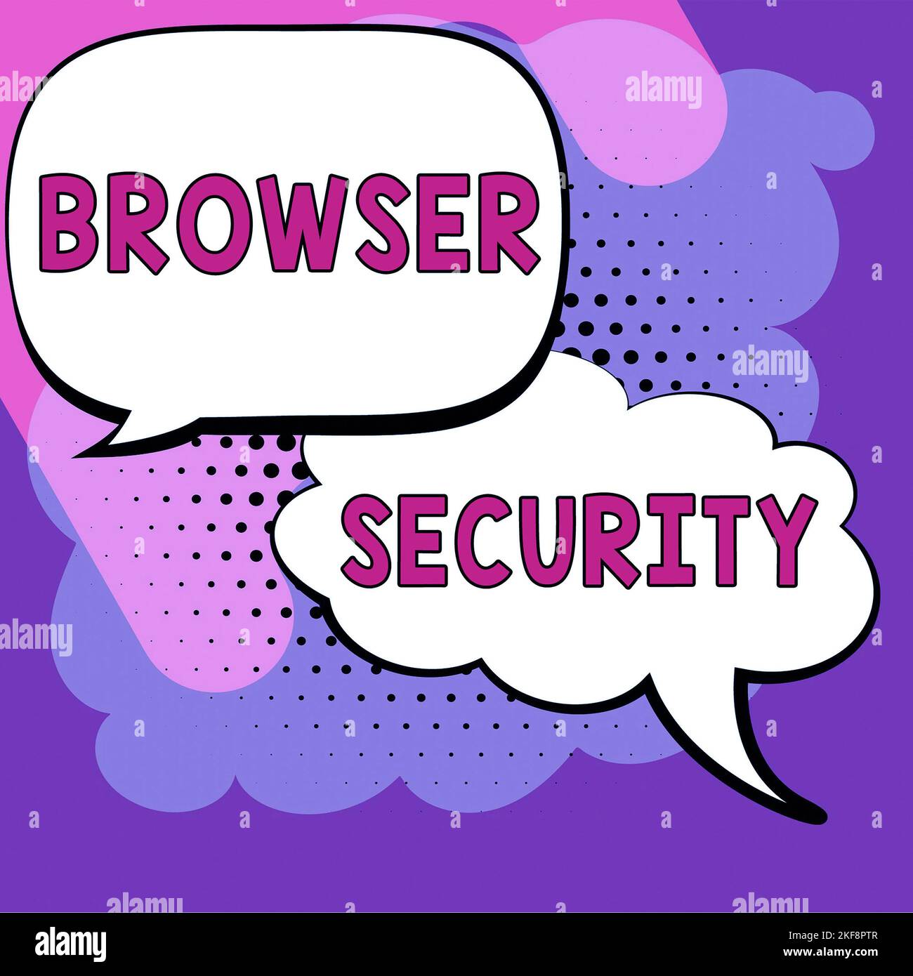 Text caption presenting Browser Security. Word for security to web ...
