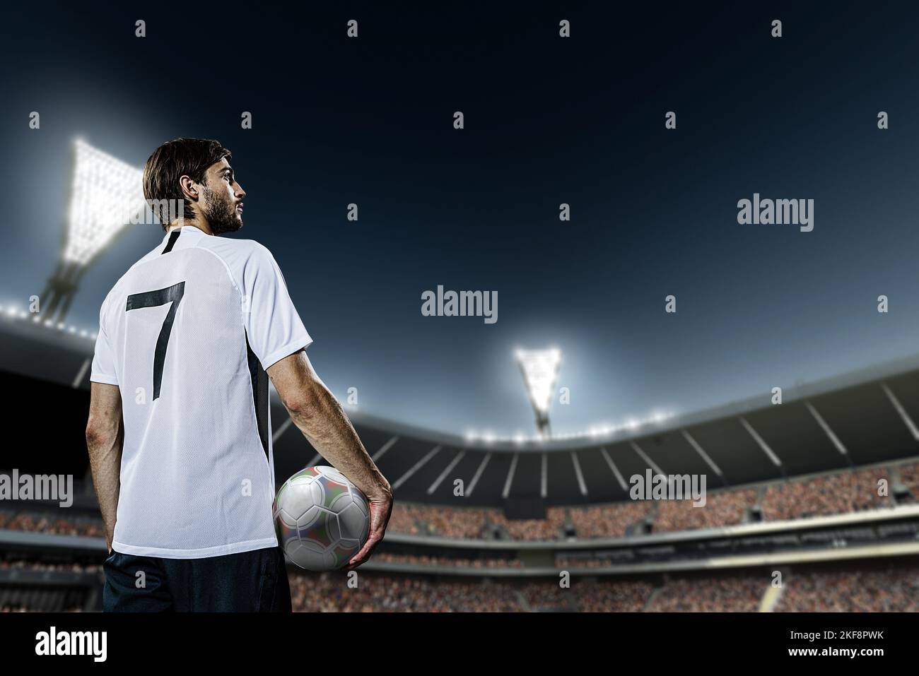Soccer player in the stadium Stock Photo - Alamy