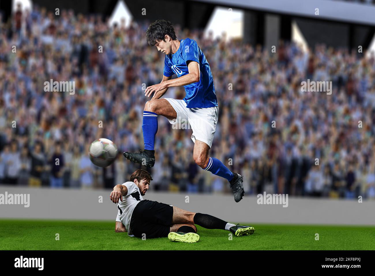 Soccer players in the stadium Stock Photo - Alamy