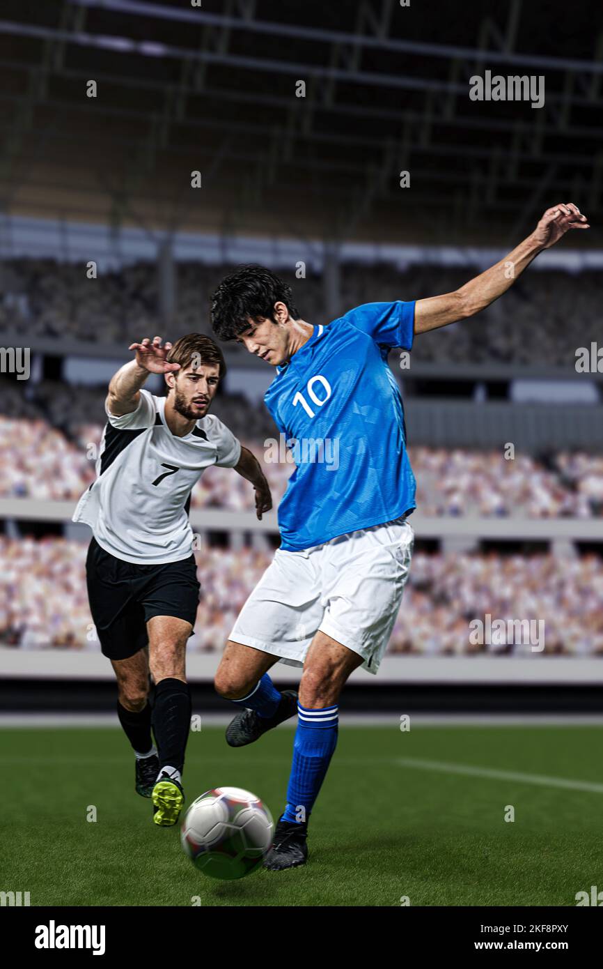 Soccer players in the stadium Stock Photo - Alamy