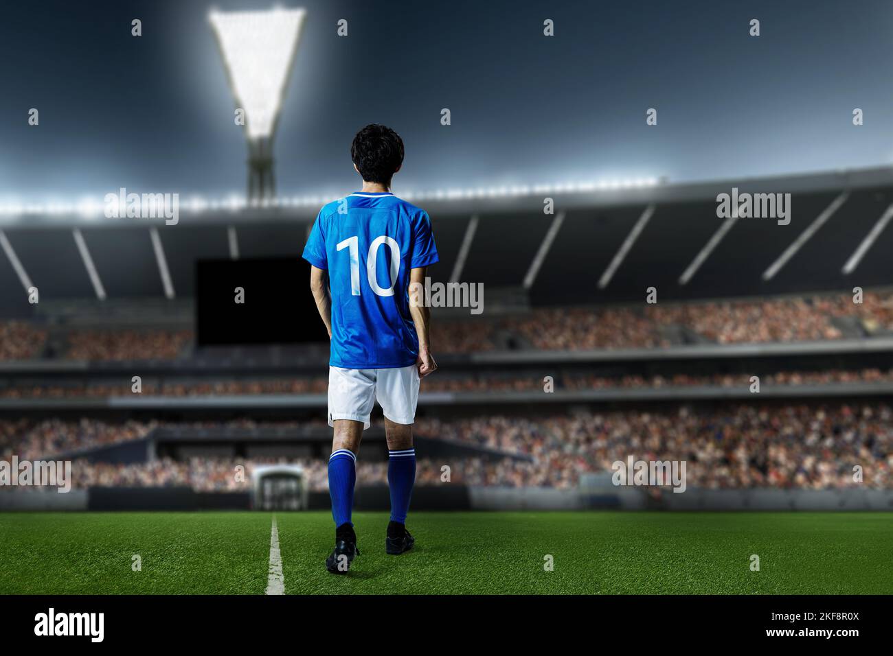 Soccer player in the stadium Stock Photo - Alamy