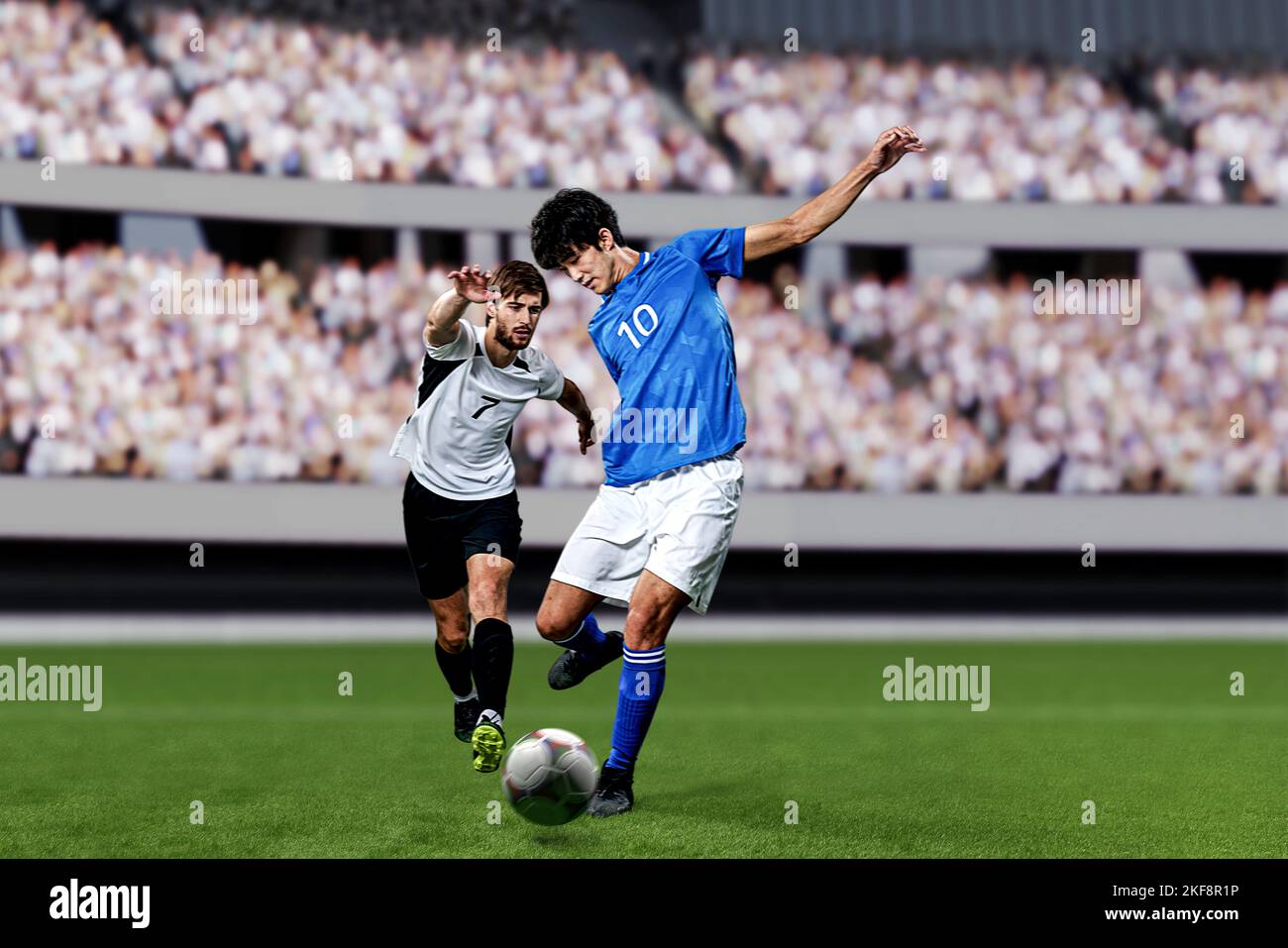 Soccer players in the stadium Stock Photo - Alamy