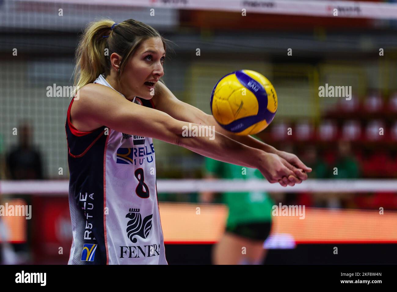 Kaja Grobelna #8 of Reale Mutua Fenera Chieri warms up during Volley ...