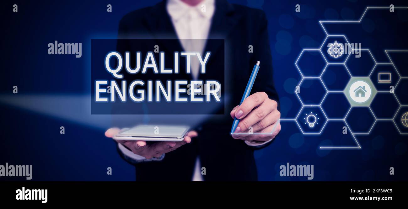 Conceptual display Quality Engineer. Business concept ensure the ...