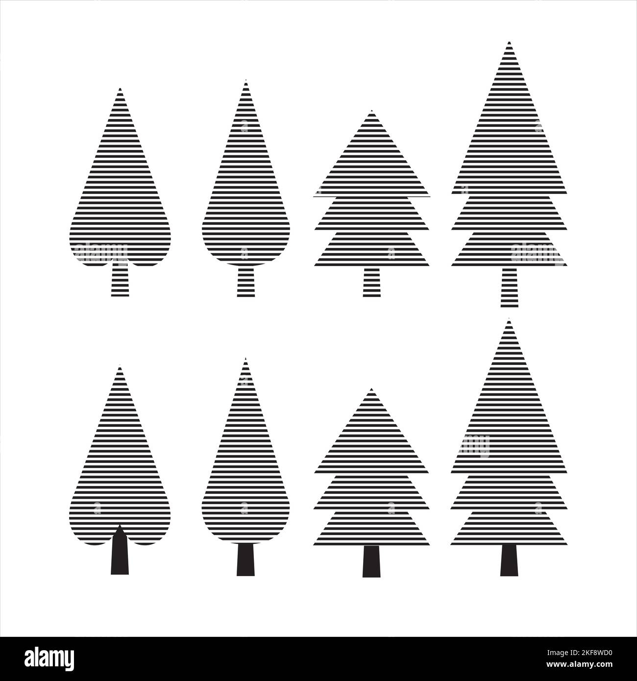 Illustration of a tree shape as a design element. Shade trees, border ...