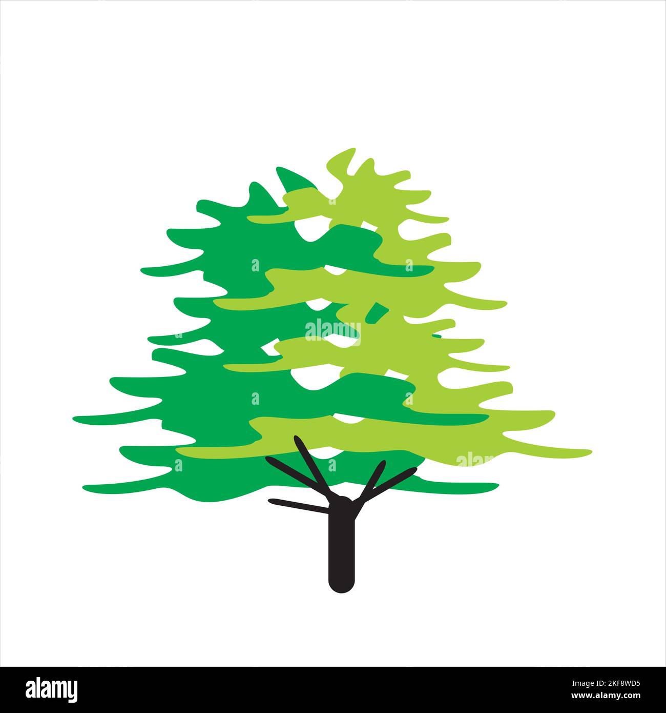 Illustration of a tree shape as a design element. Shade trees, border ...