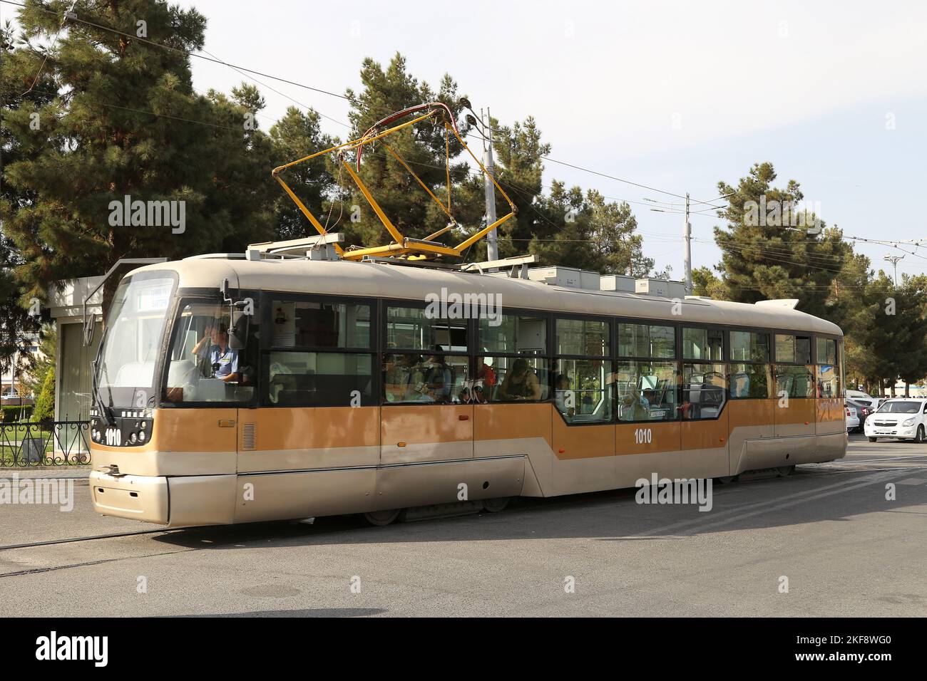 Electric Tram, Train Station, Samarkand, Samarkand Province, Uzbekistan ...
