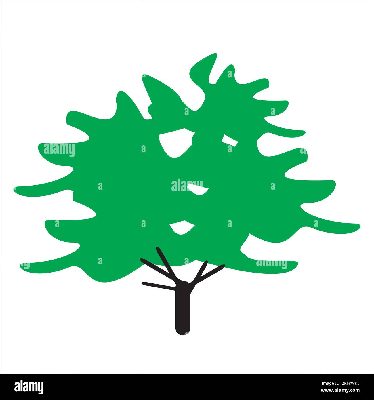 Illustration of a tree shape as a design element. Shade trees, border ...