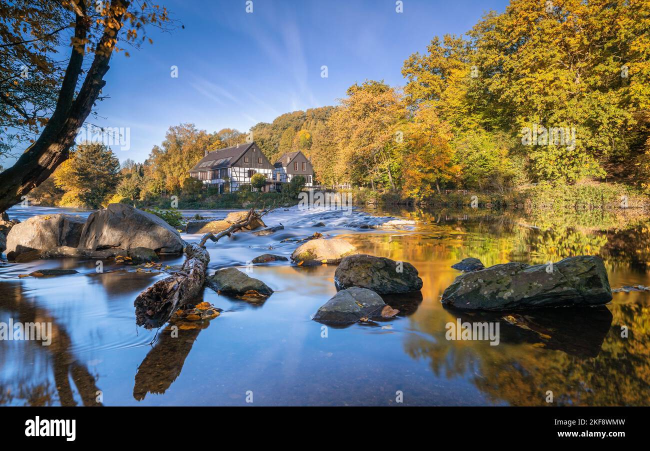 Panoramic image of the Wipperkotten close to the Wupper river during ...