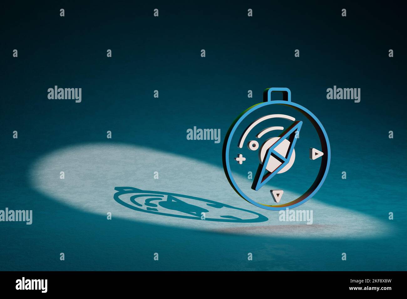 Beautiful abstract illustrations Blue and Golden Compass symbol icon on ...