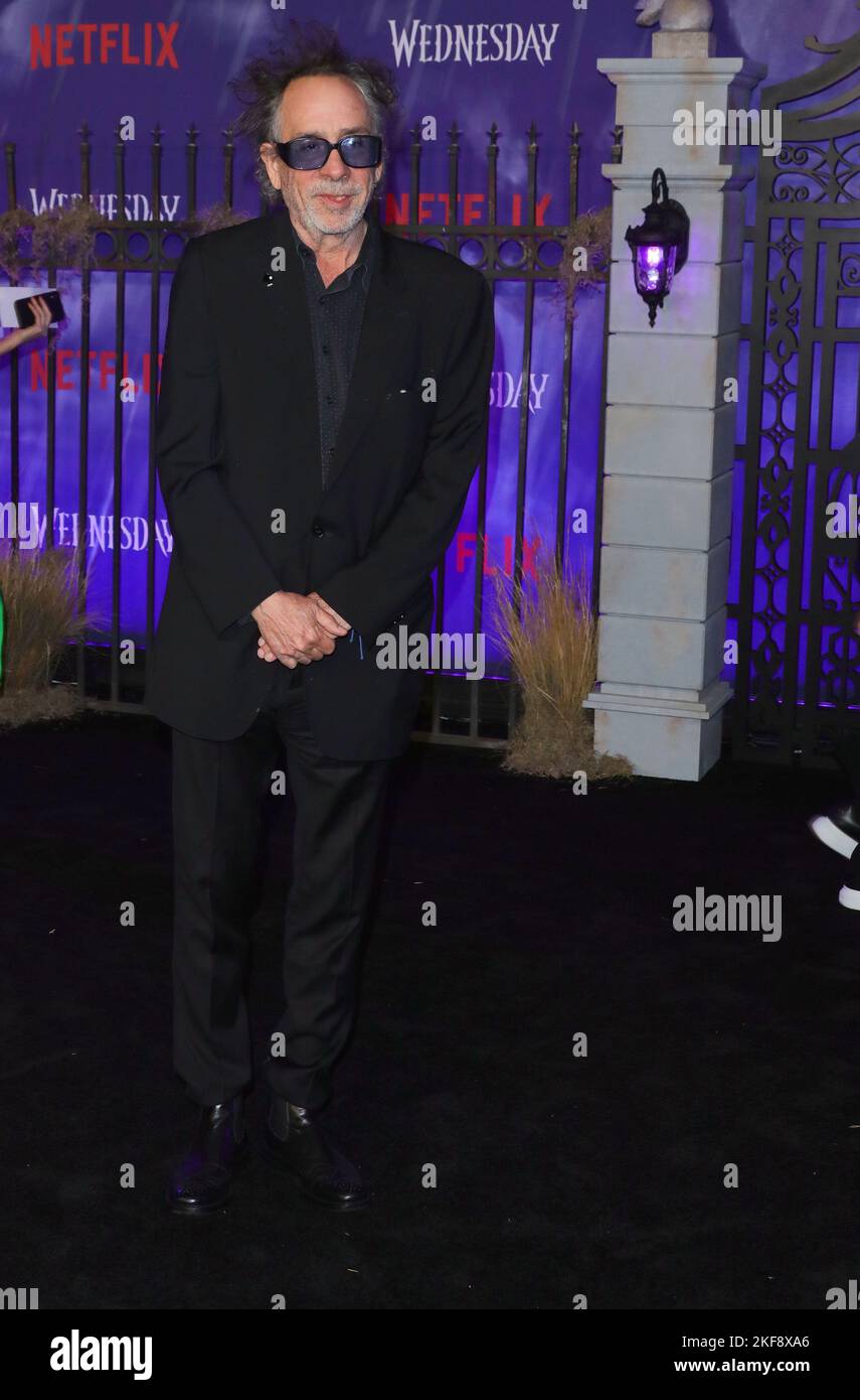 Tim Burton arrives at Netflix WEDNESDAY Premiere Event held at ...