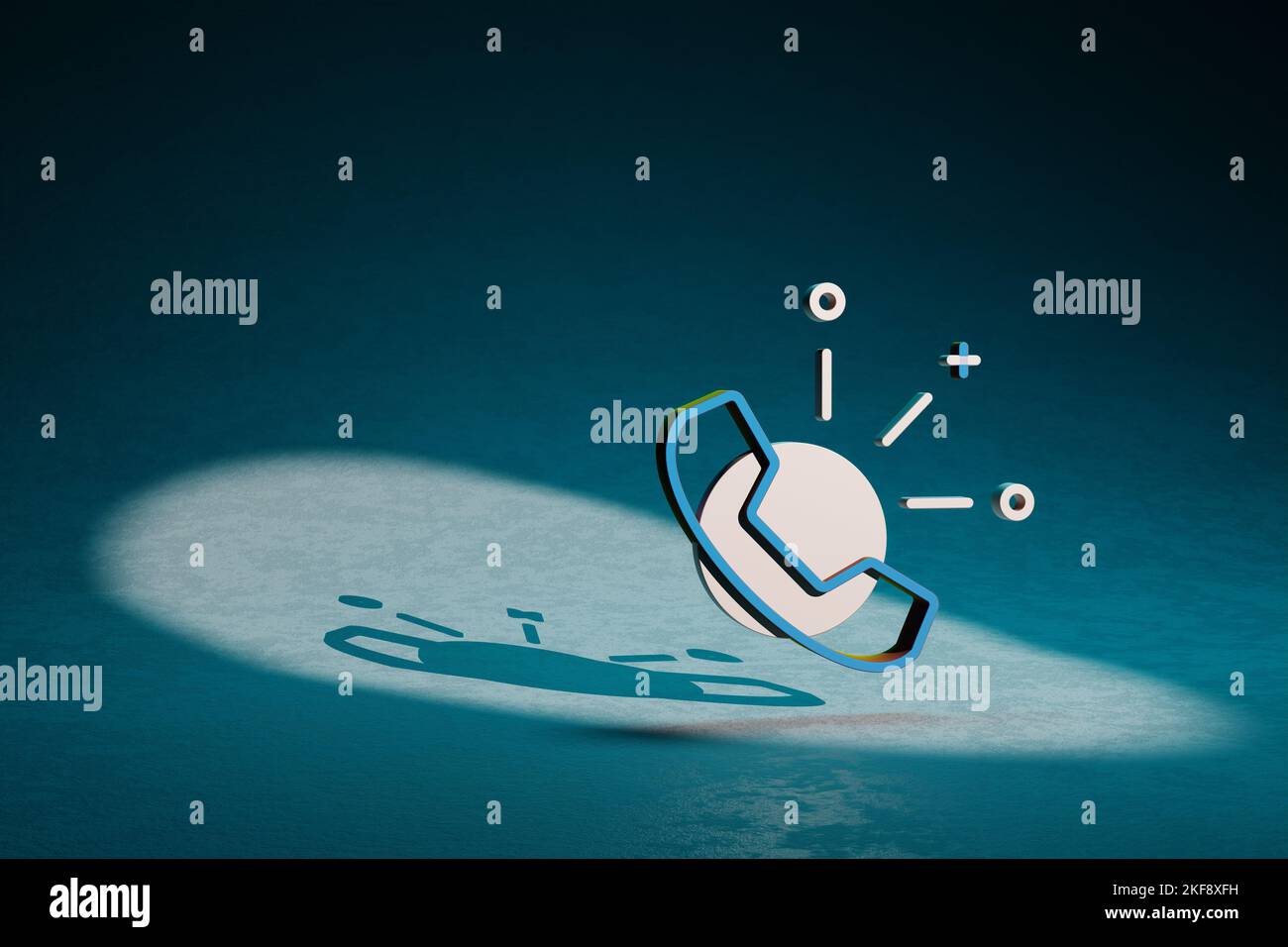 Beautiful abstract illustrations Blue and Golden Phone symbol icon on a ...