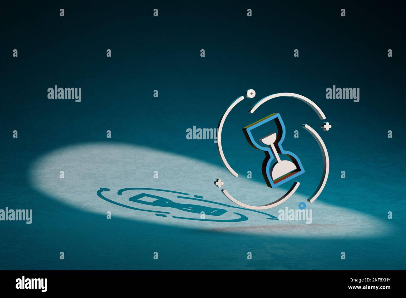 Beautiful abstract illustrations Blue and Golden Sand Clock symbol icon ...