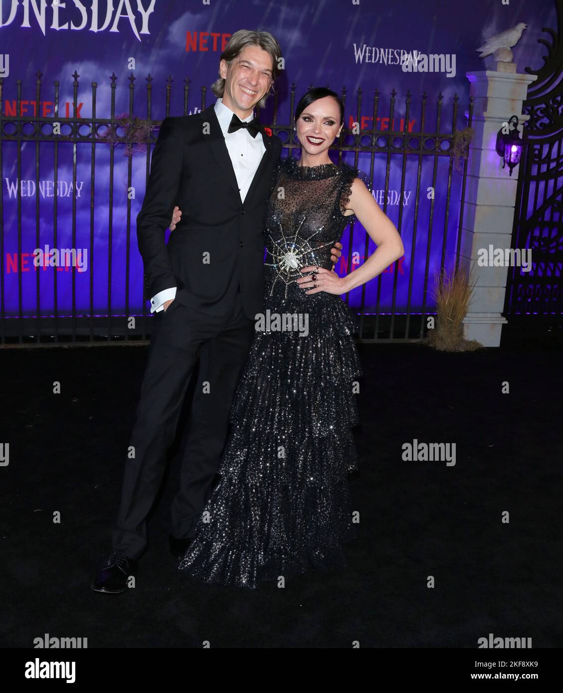 Christina Ricci, Mark Hampton arrives at Netflix WEDNESDAY Premiere ...