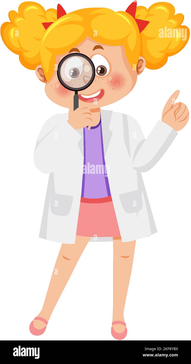 A girl wearing science gown illustration Stock Vector Image & Art - Alamy