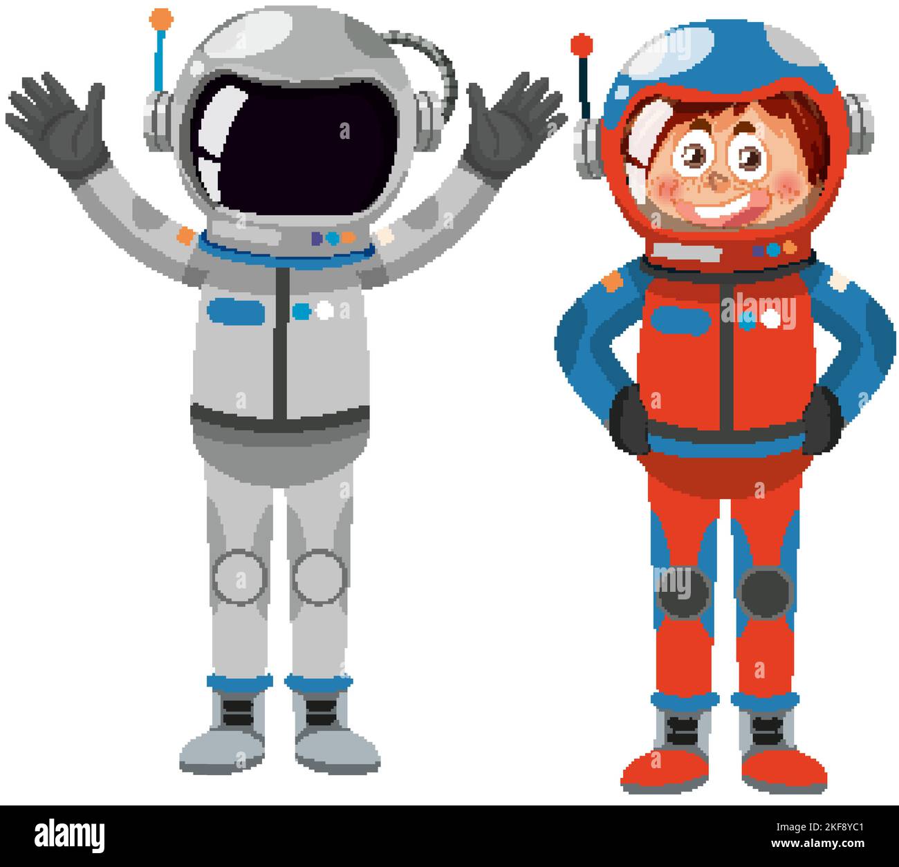 Astronaut cartoon character on white background illustration Stock ...