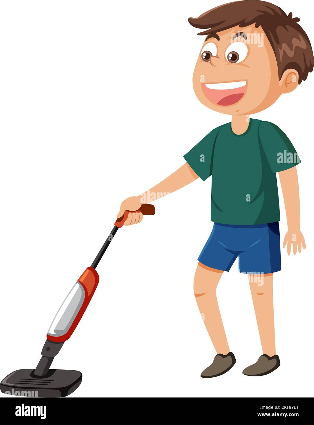Cartoon character of kid cleaning illustration Stock Vector Image & Art ...
