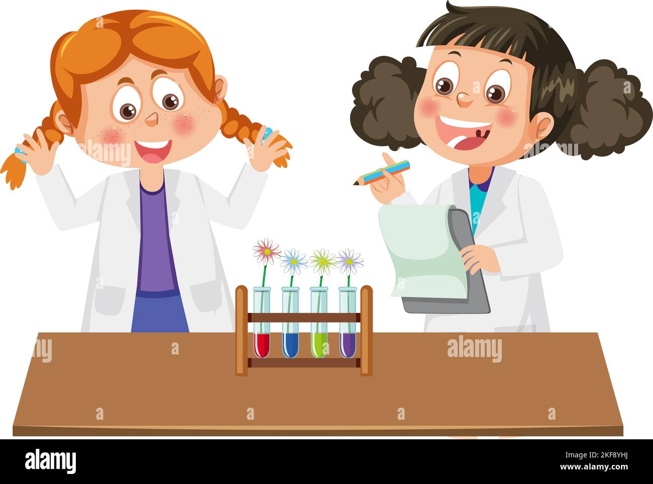 Plant absorb the water colour experiment illustration Stock Vector ...