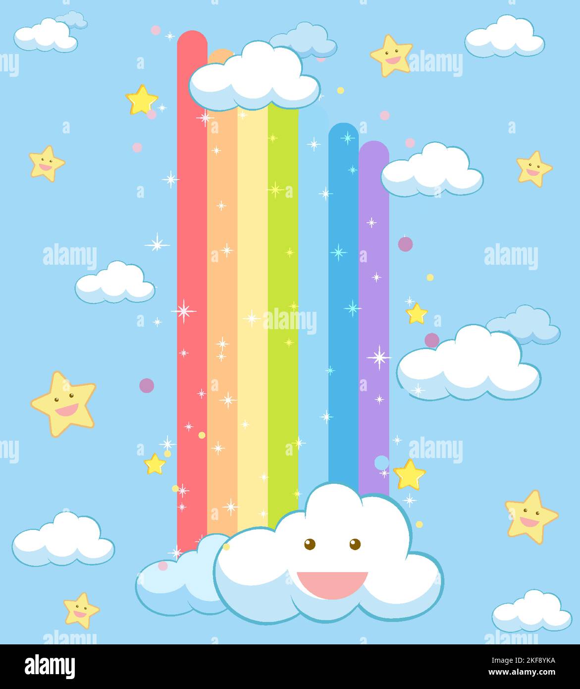 Cute pastel rainbow background illustration Stock Vector Image & Art ...