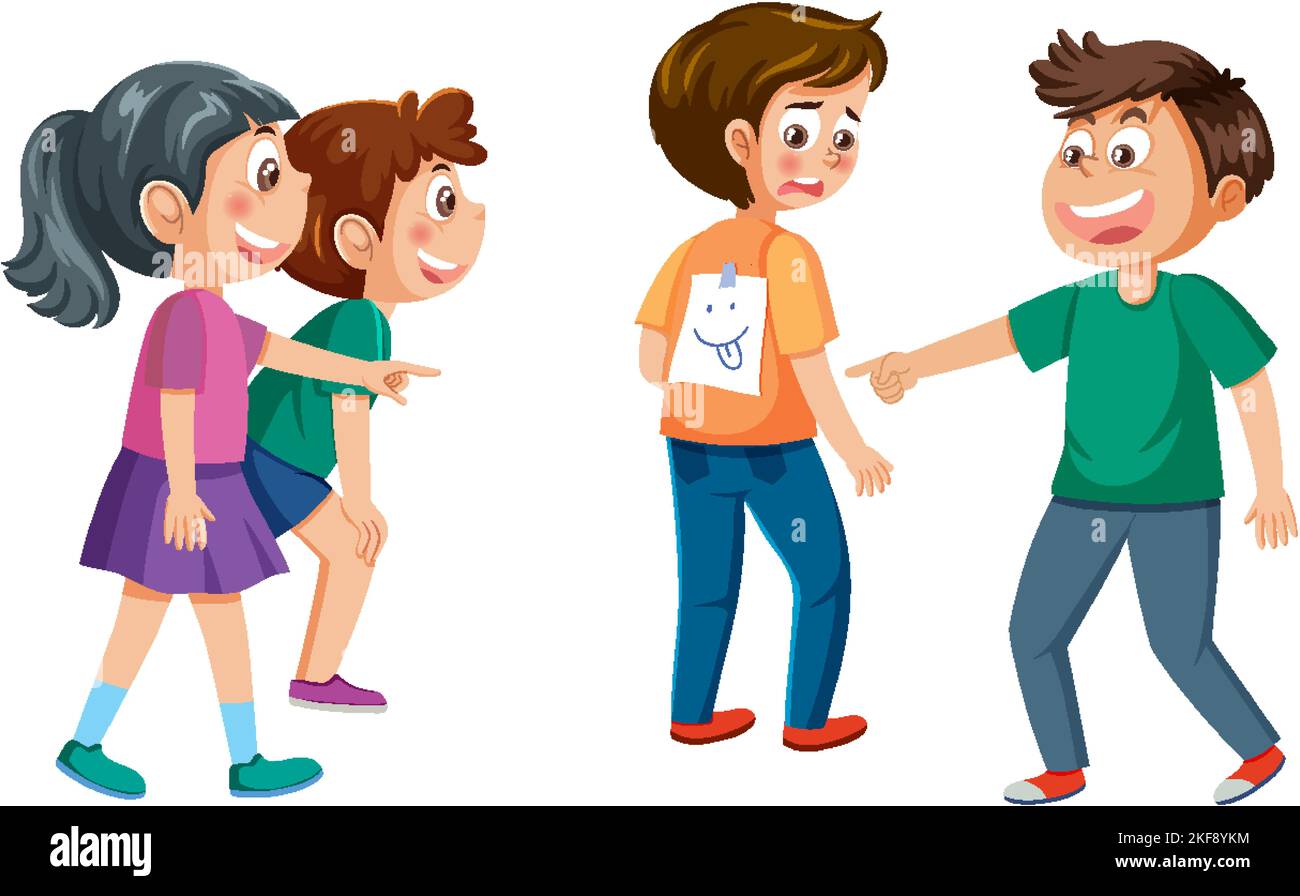 A boy get bullied by his friends illustration Stock Vector Image & Art ...