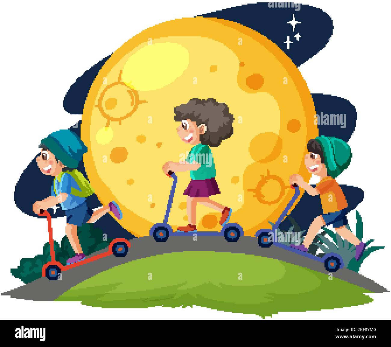 Astronomy kids in cartoon style illustration Stock Vector Image & Art ...