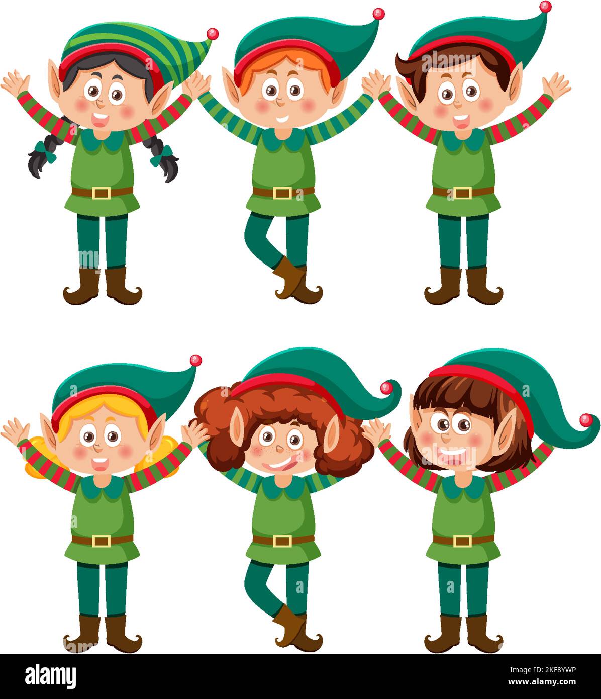 Christmas elf kids collection illustration Stock Vector Image & Art - Alamy