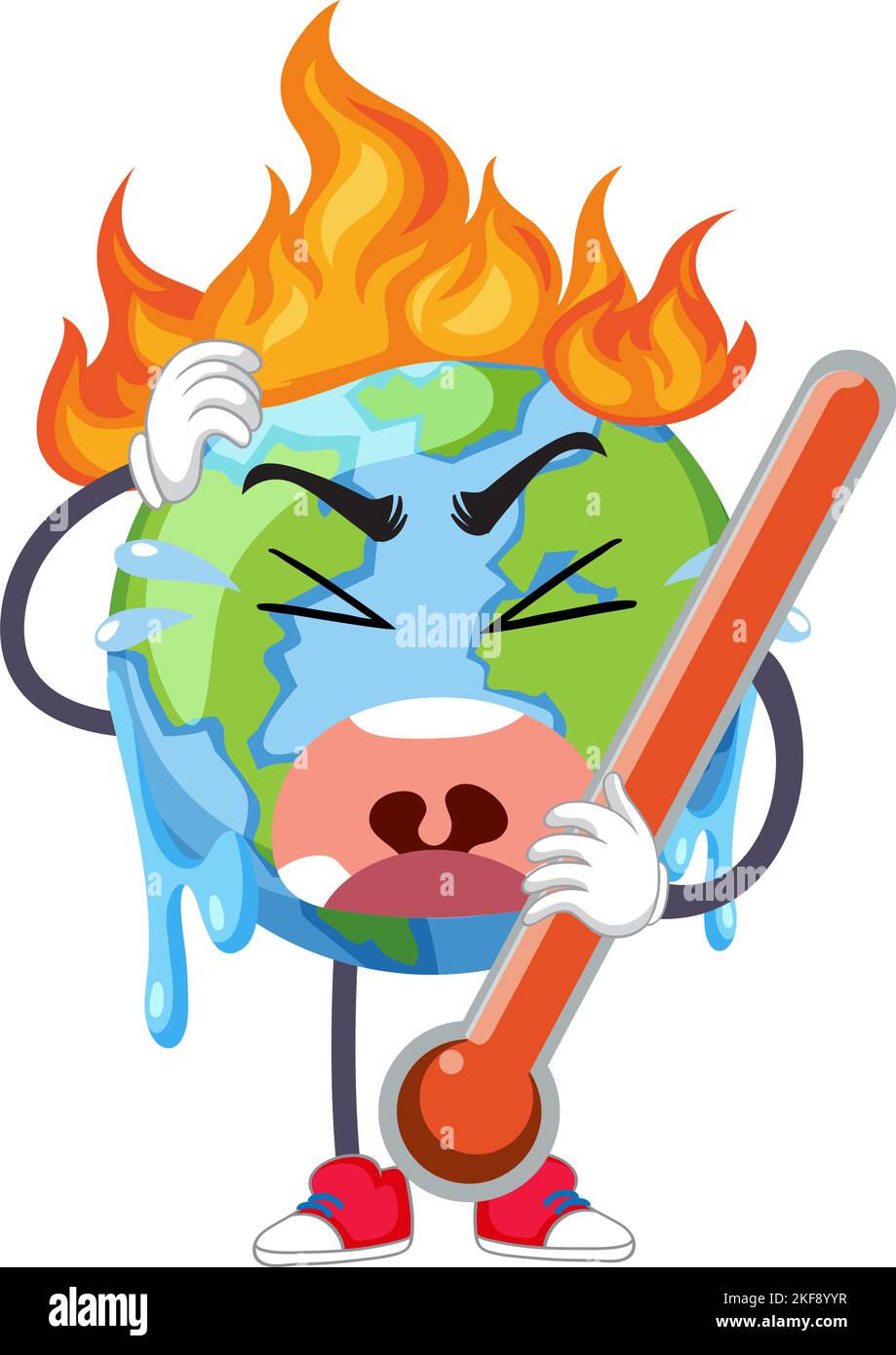 Crying earth cartoon character from greenhouse effect and global ...