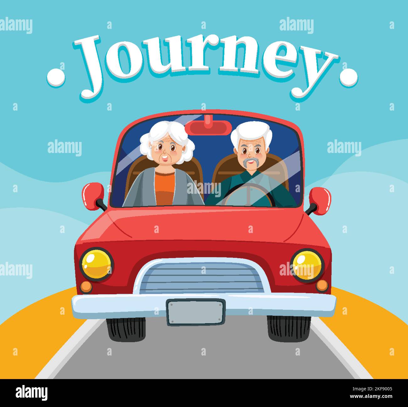 Senior couple driving car illustration Stock Vector Image & Art - Alamy