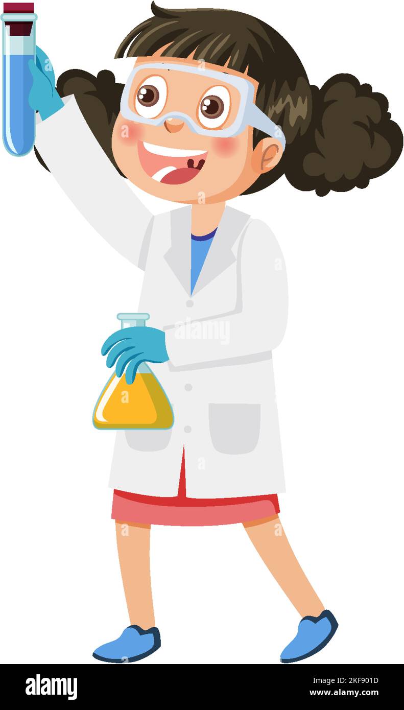 Scientist girl cartoon character illustration Stock Vector Image & Art ...