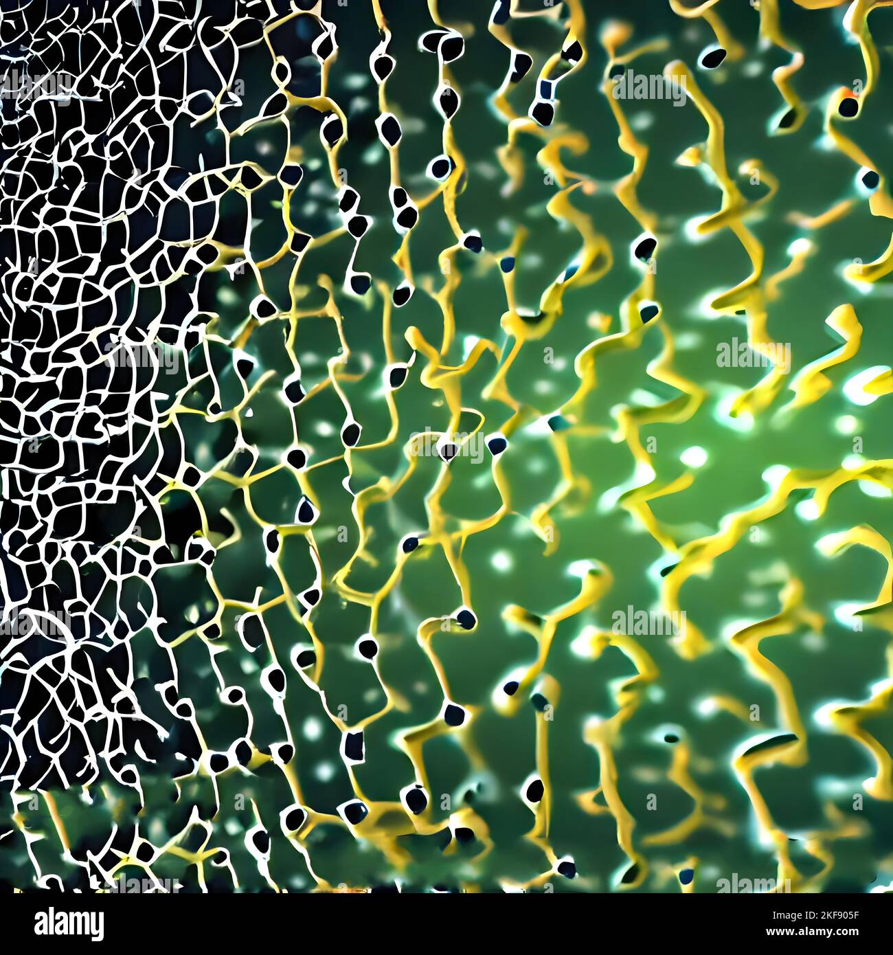 A 3D rendering of green virus bacteria floating in a cellular ...
