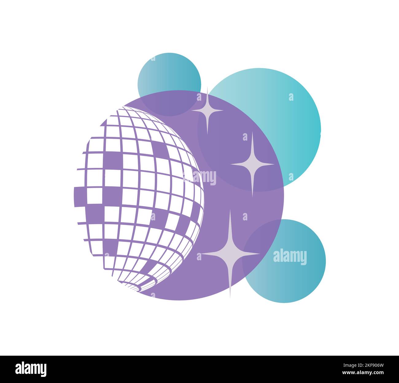Disco ball Vector icon. Mirror glitter disco ball. Cosmic. Psychedelic ...