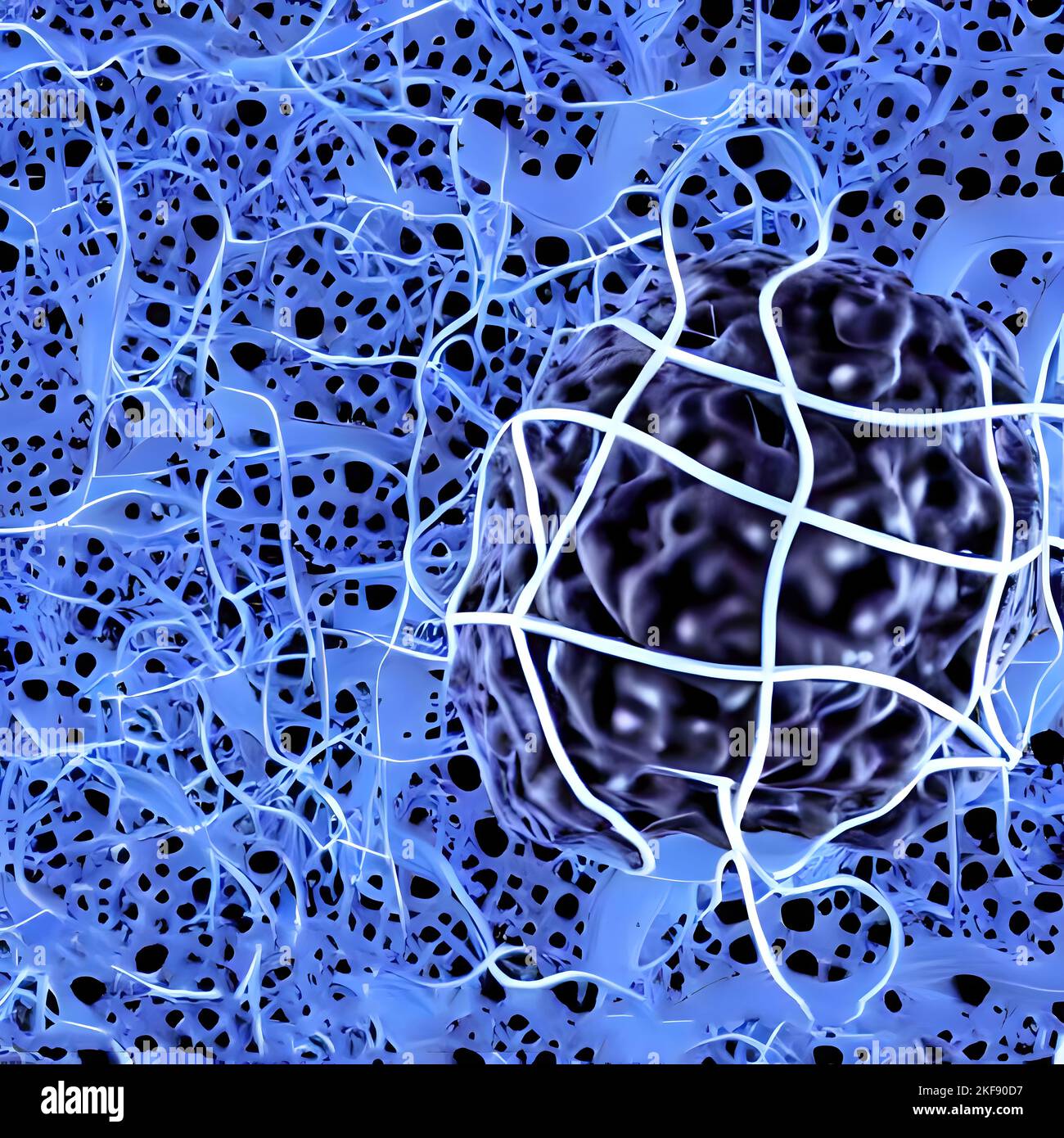 A 3D rendering of green virus bacteria floating in a cellular ...