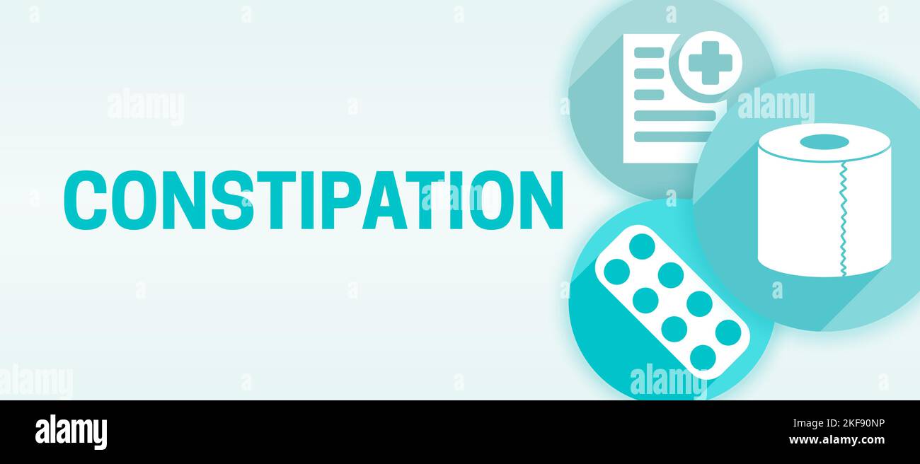Constipation Medical Illustration Design with Icons Stock Vector Image ...