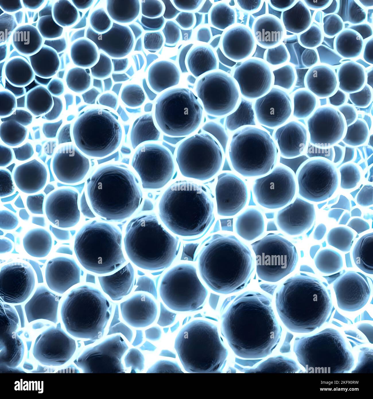 A macro of green virus bacteria floating in a cellular environment ...