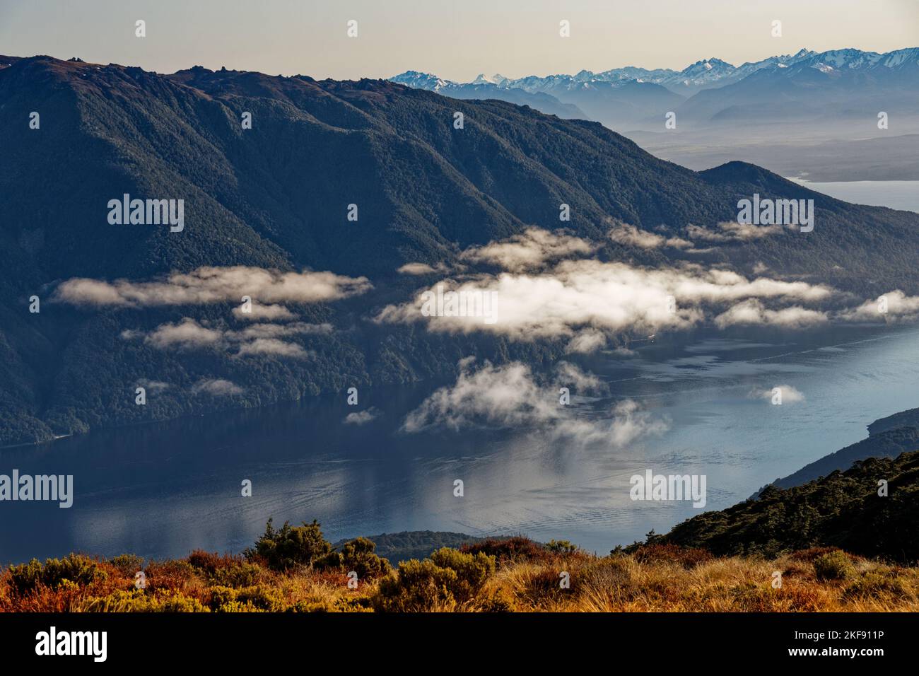 Clouds over South Fiord viewed from the Kepler Track, Fiordland ...