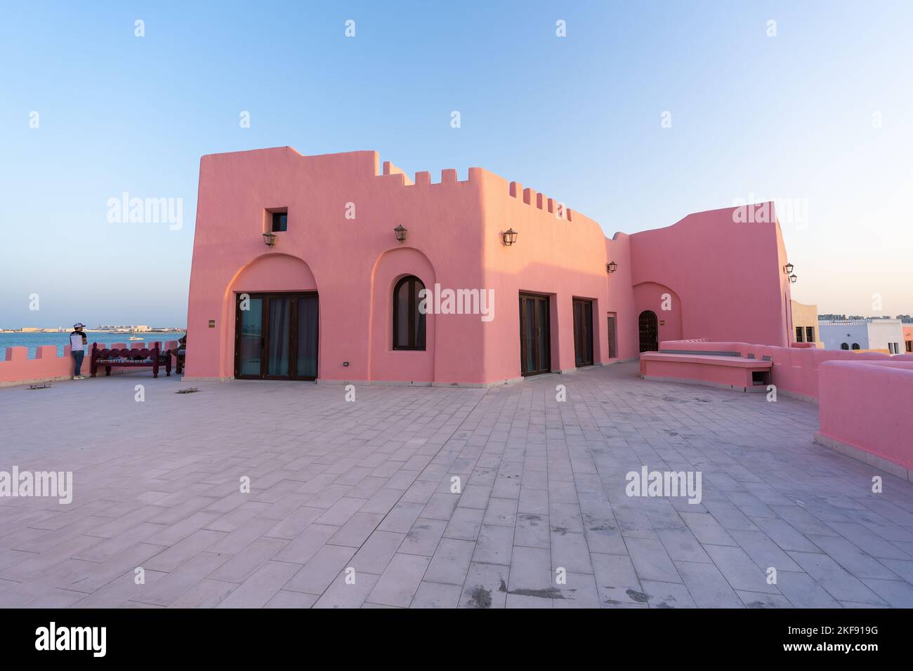 The colorful Mina District at Old Doha Port in Doha, Qatar Stock Photo ...