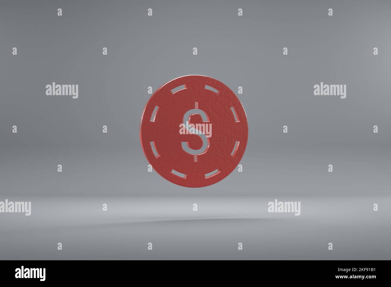 Beautiful illustration Poker Token red symbol icons on a grey ...