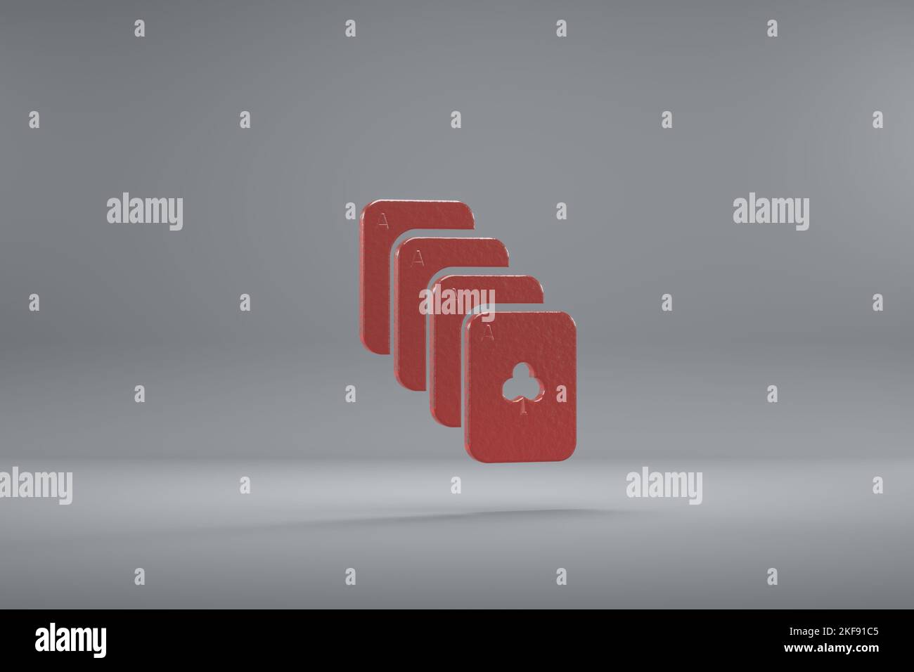 Beautiful illustration Four Aces red symbol icons on a grey background ...