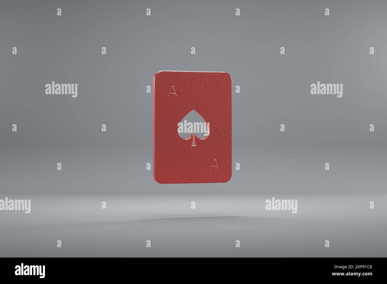Beautiful illustration Ace of Spades red symbol icons on a grey ...