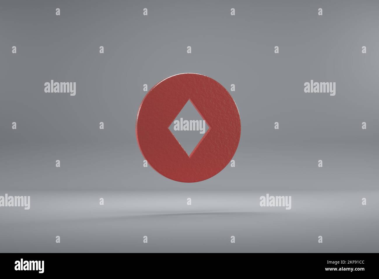 Beautiful illustration Diamonds Token red symbol icons on a grey ...